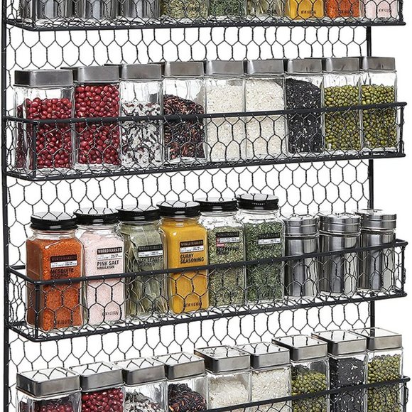 Kitchen | 4 Tier Metal Spice Rack Wall Mount Organizer Pantry Cabinet ...